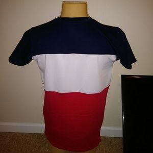 copper rivet | Shirts | Mens Red White Blue Tee Shirt With Gold Foil ...